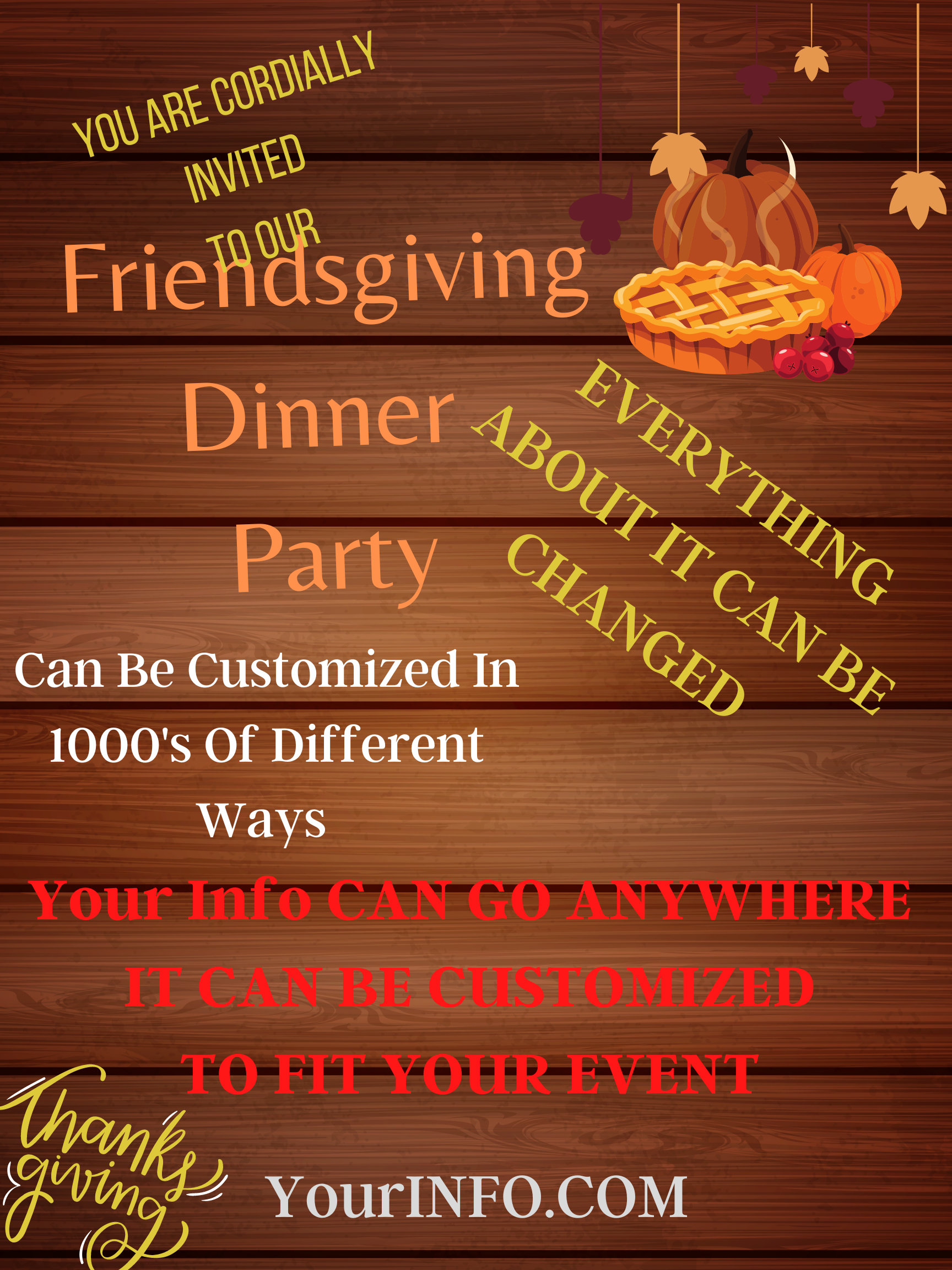 Friendsgiving Dinner Flyer/ Invitation/ Social Media Post. Can Be ...