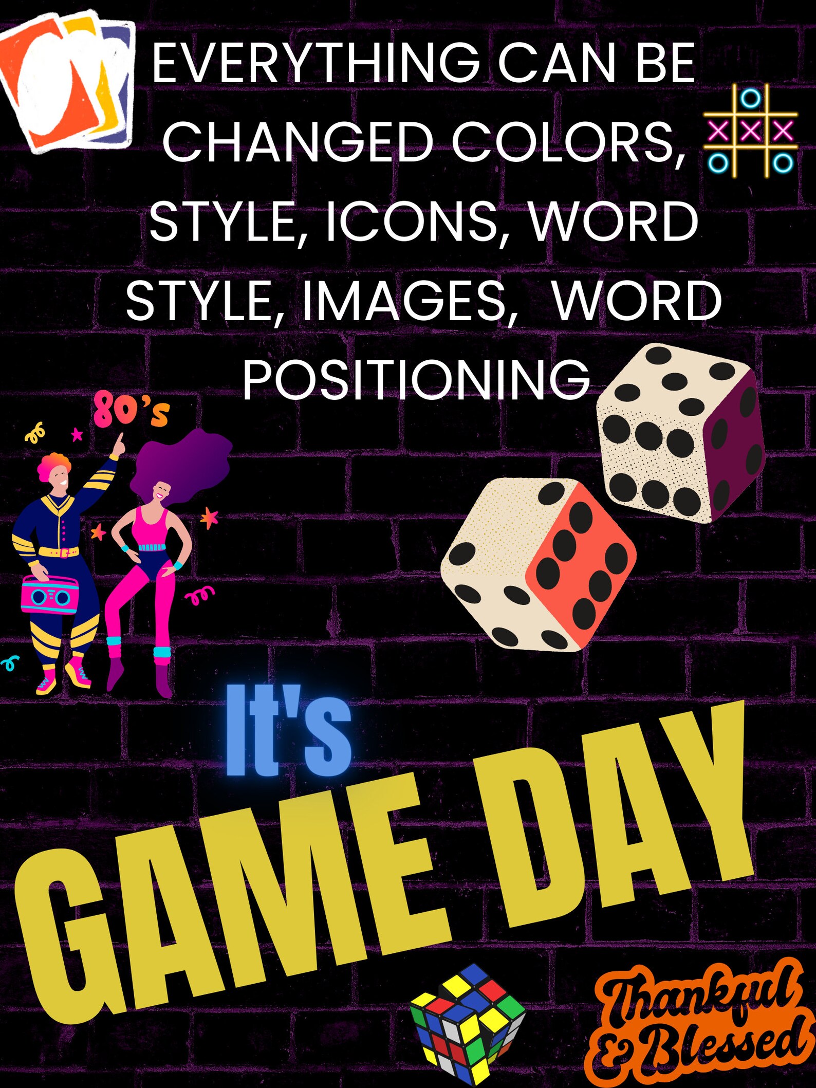 Game Night Flyer / Invitation / Social Media Post Template. 100% ...