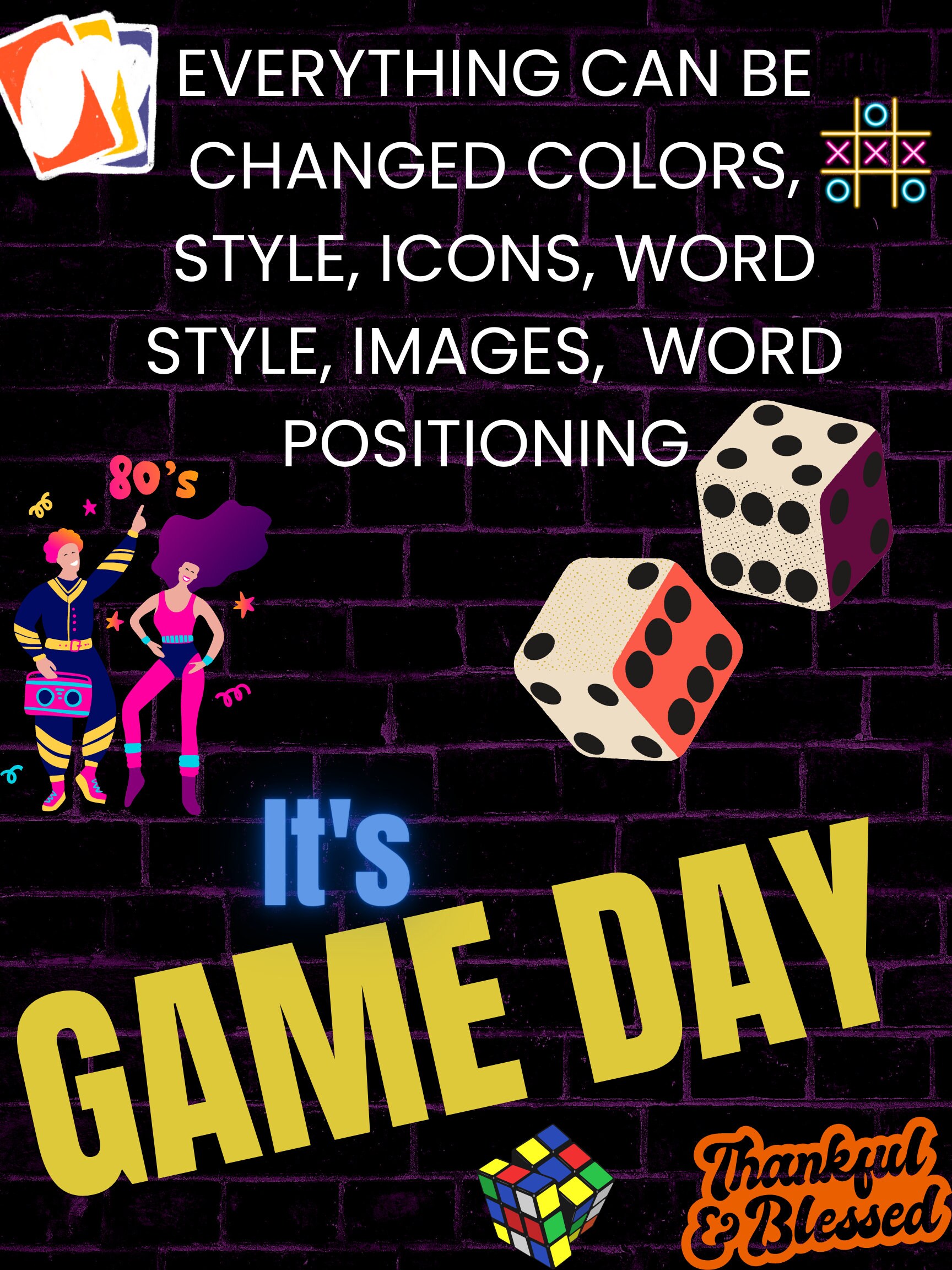Game Night Flyer / Invitation / Social Media Post Template. 100% ...