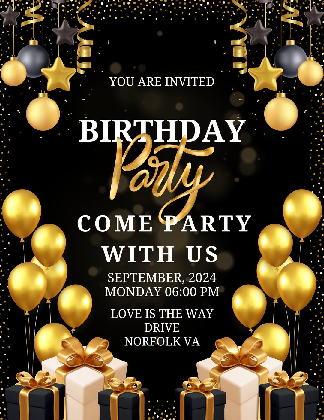 Classy Birthday Invitation/ Flyer/social Media Post. Instant Download ...