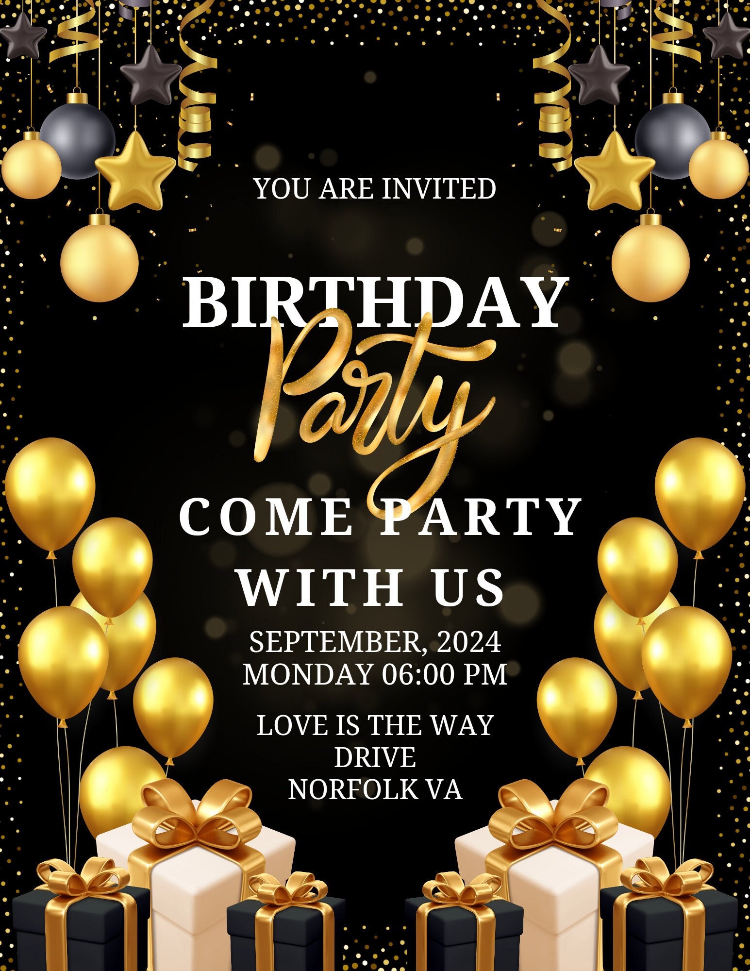 Classy Birthday Invitation/ Flyer/social Media Post. Instant Download ...