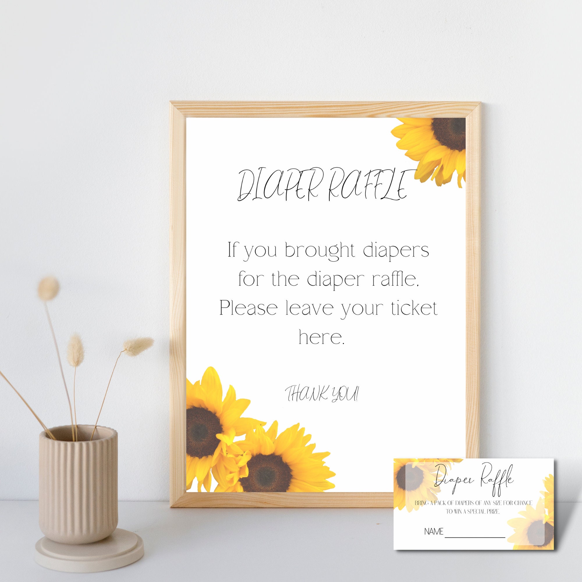 Diaper Raffle Sign, Diaper Raffle Tickets, Printable Diaper Raffle ...