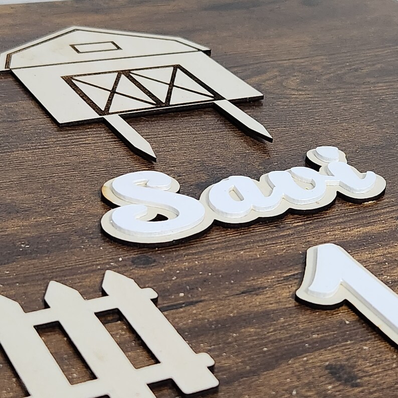 Barn Cake Topper Wooden Farm Themed Cake Topper Set Barn Farm Themed ...