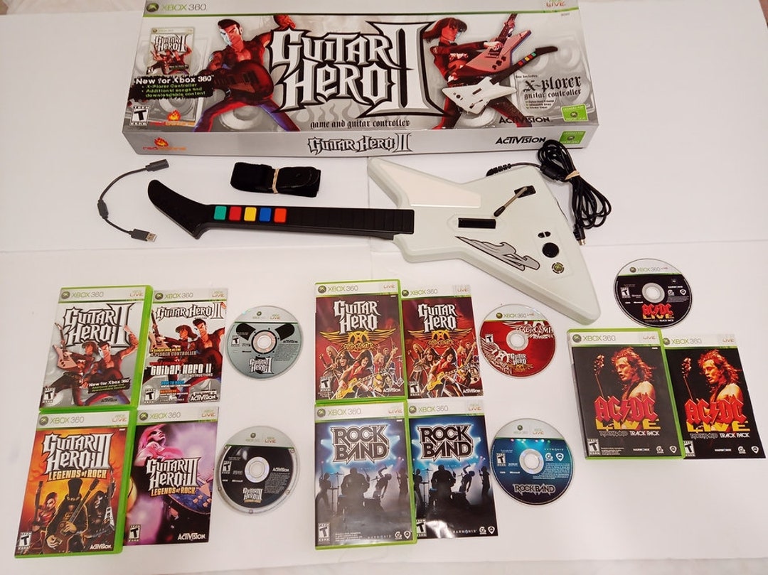 Guitar Hero II Xplorer X-plorer Rock Band Controller Bundle Lot Dongle ...