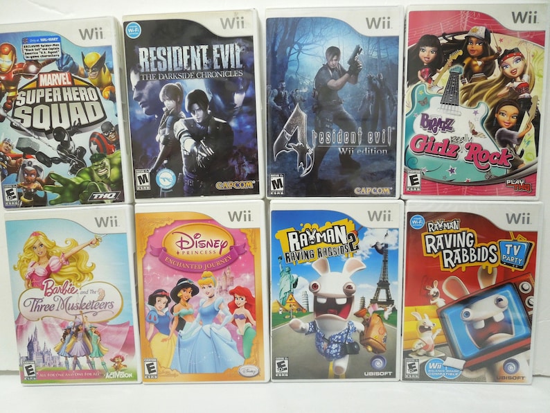 Nintendo Wii Kids Games Family Raving Rabbids, Resident Evil, Bratz ...