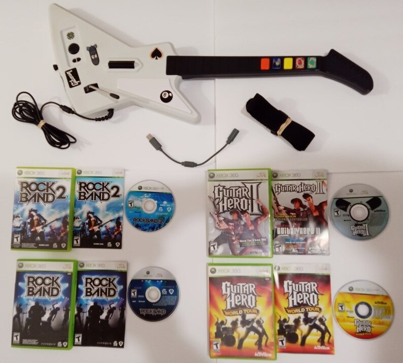 Guitar Hero II Xplorer X-plorer Rock Band Controller Bundle Lot Dongle ...