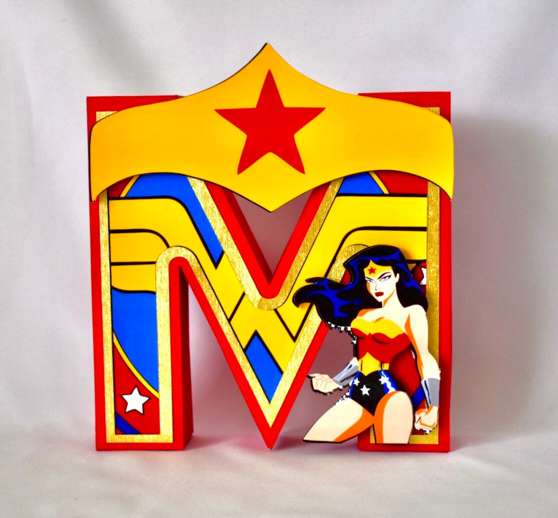 Wonder Woman 3d Letter, Wonder Woman, 3d Letter Party Decorations - Etsy
