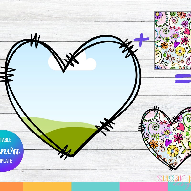 Heart Shaped Canva Frames - Etsy