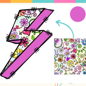 Lightning Bolt Canva Frame, Fill Your Own Lightning, Add Your Own ...