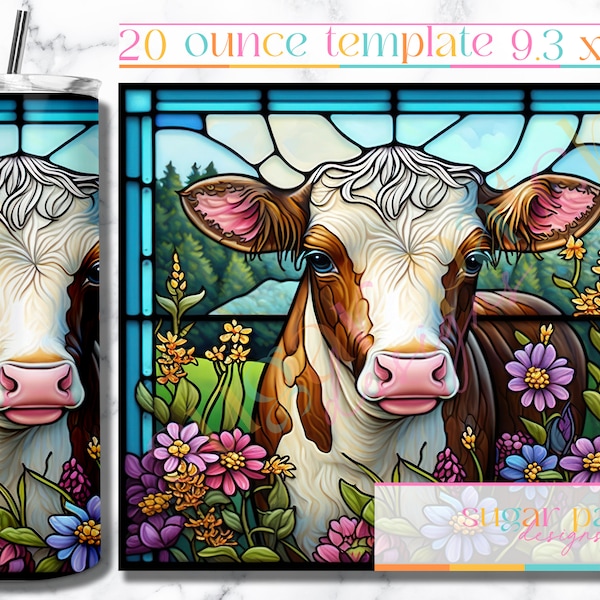 Stained Glass Cow - Etsy