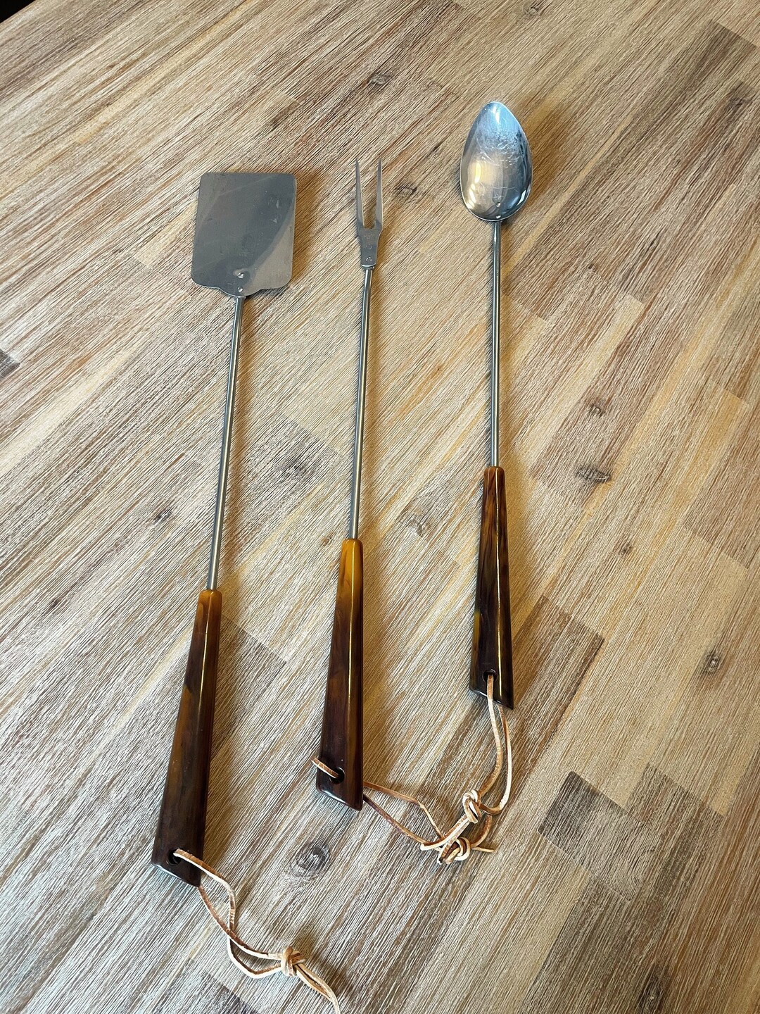 MCM Bakelite BBQ Cooking Utensils, Spoon, Fork, Spatula - Etsy