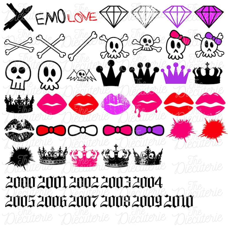 100 Early 2000s Emo Scene Graphics Color and Black | Internet Web ...