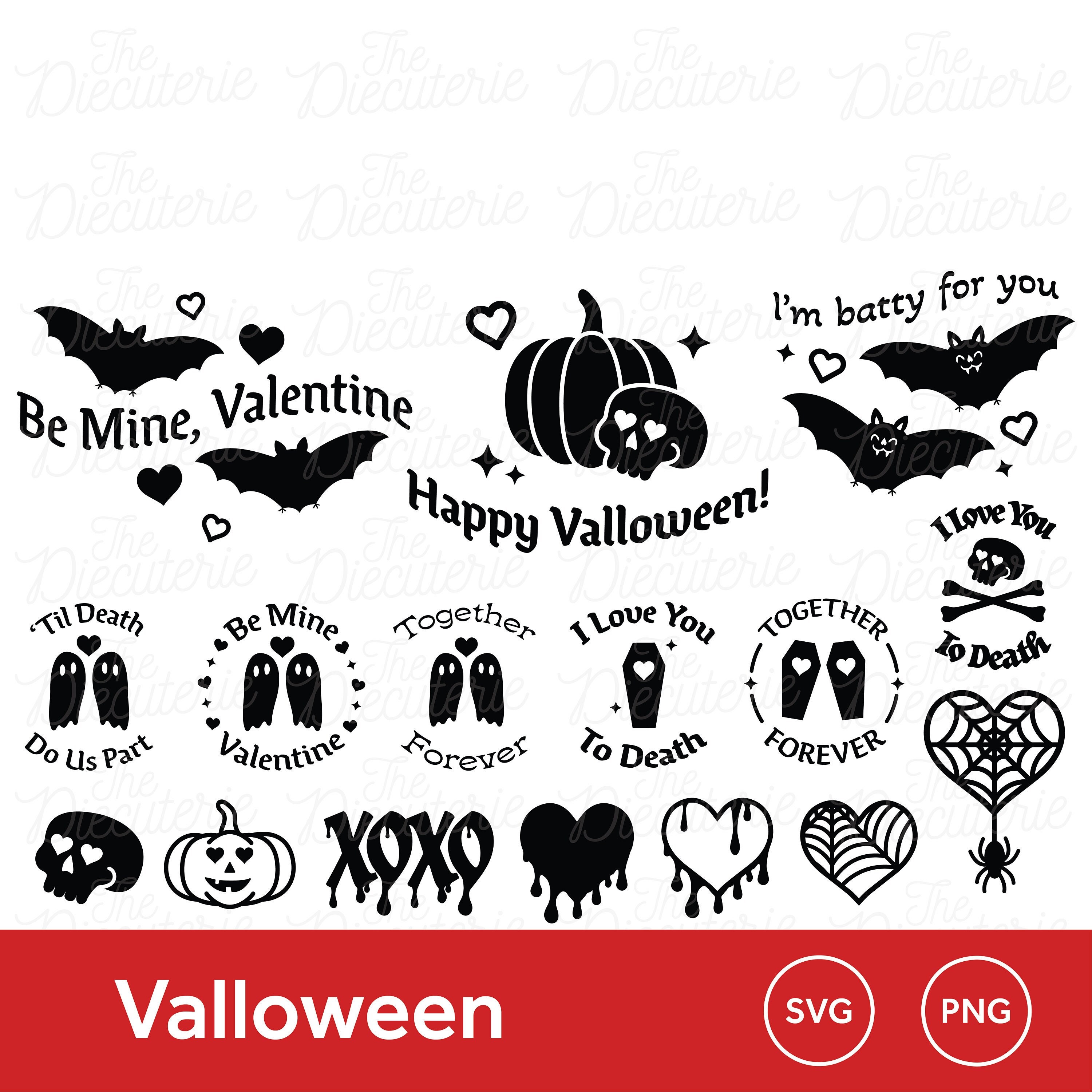 Valloween Svgs Pngs Spooky Valentines Day, Goth Valentines Day, Cricut ...