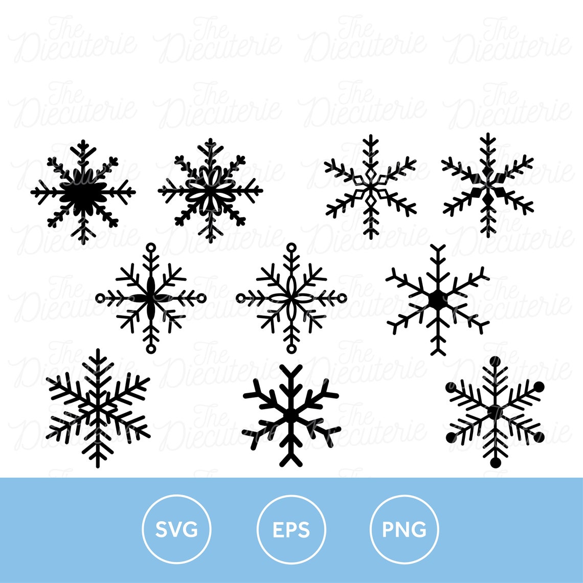 Snowflakes SVG EPS Png Cricut Cut Files Silhouette Glowforge Snowflakes ...