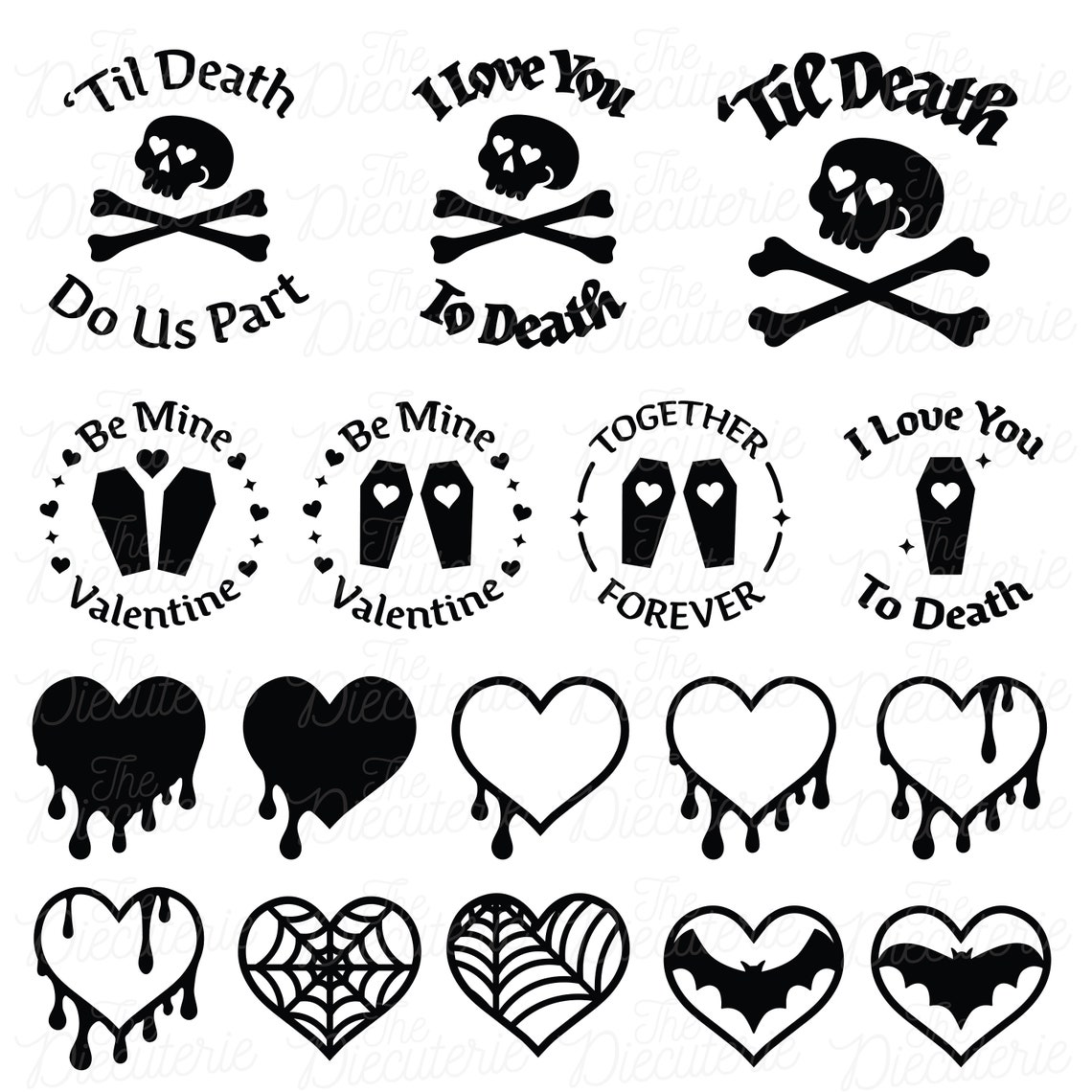 Valloween Svgs Pngs Spooky Valentines Day, Goth Valentines Day, Cricut ...