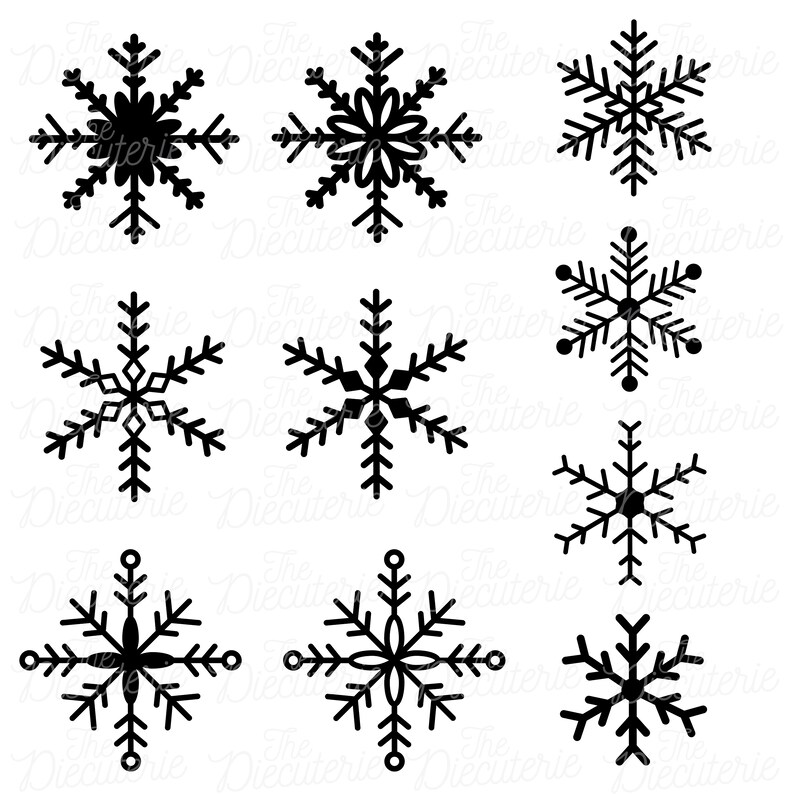 Snowflakes SVG EPS Png Cricut Cut Files Silhouette Glowforge Snowflakes ...