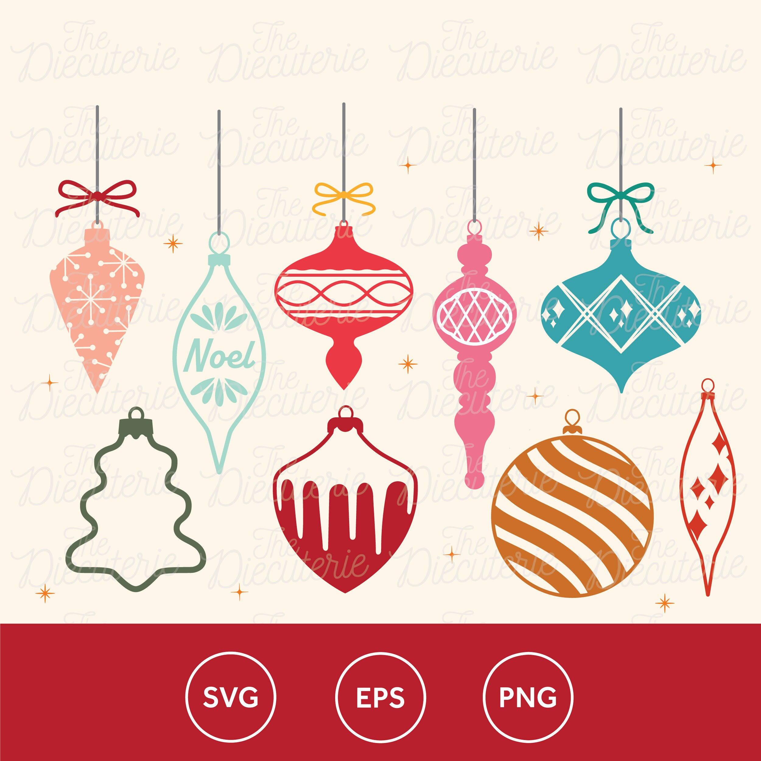Christmas Tree Ornaments SVG EPS Png Cricut Cut Files Cut Files ...