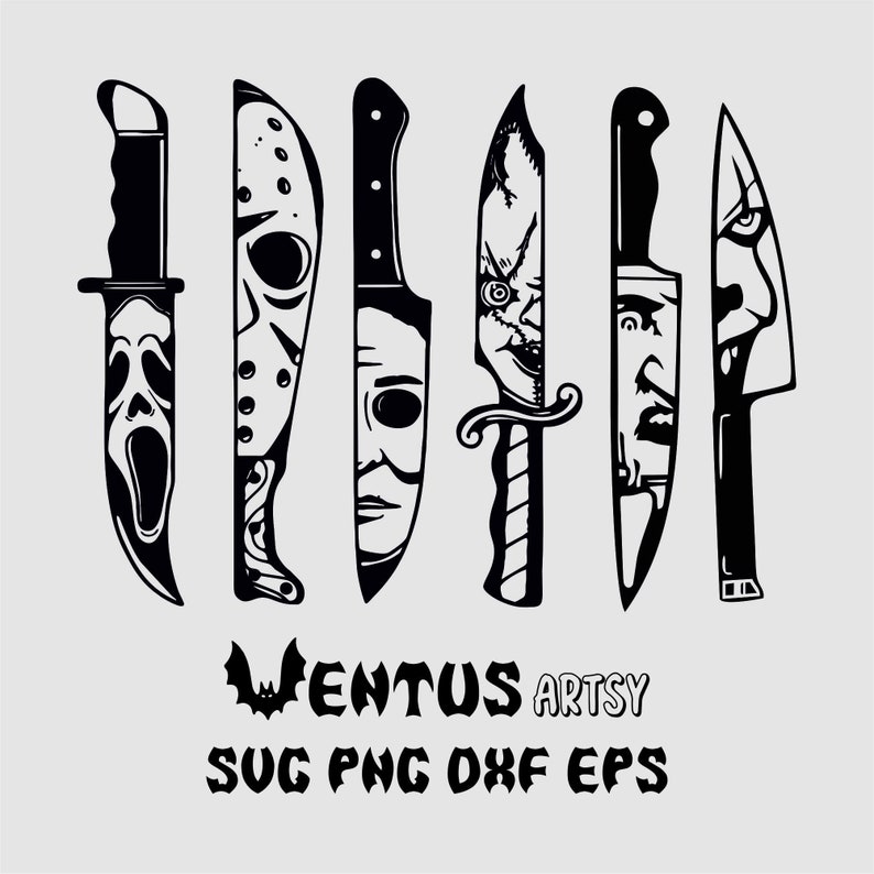 Horror Movie Characters in Knives Bundle Svg Slasher Flick - Etsy