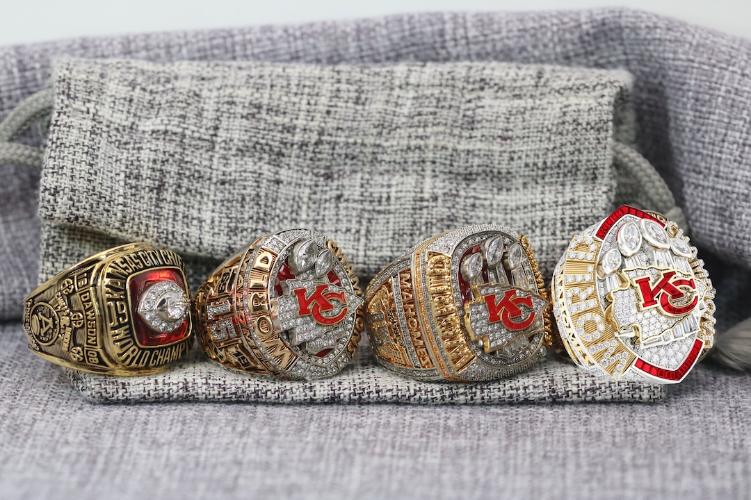 Kansas City Chiefs Super Bowl Ring Set 1969, 2020, 2023, 2024 Premium ...