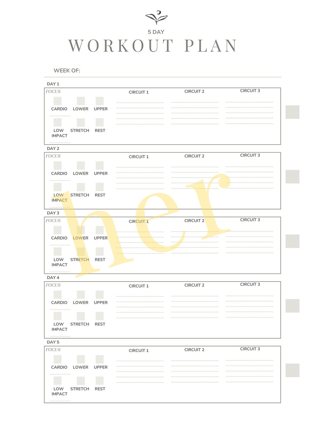 Workout Planner Printable, at Home Workout, Gym Printable, Weight Loss ...
