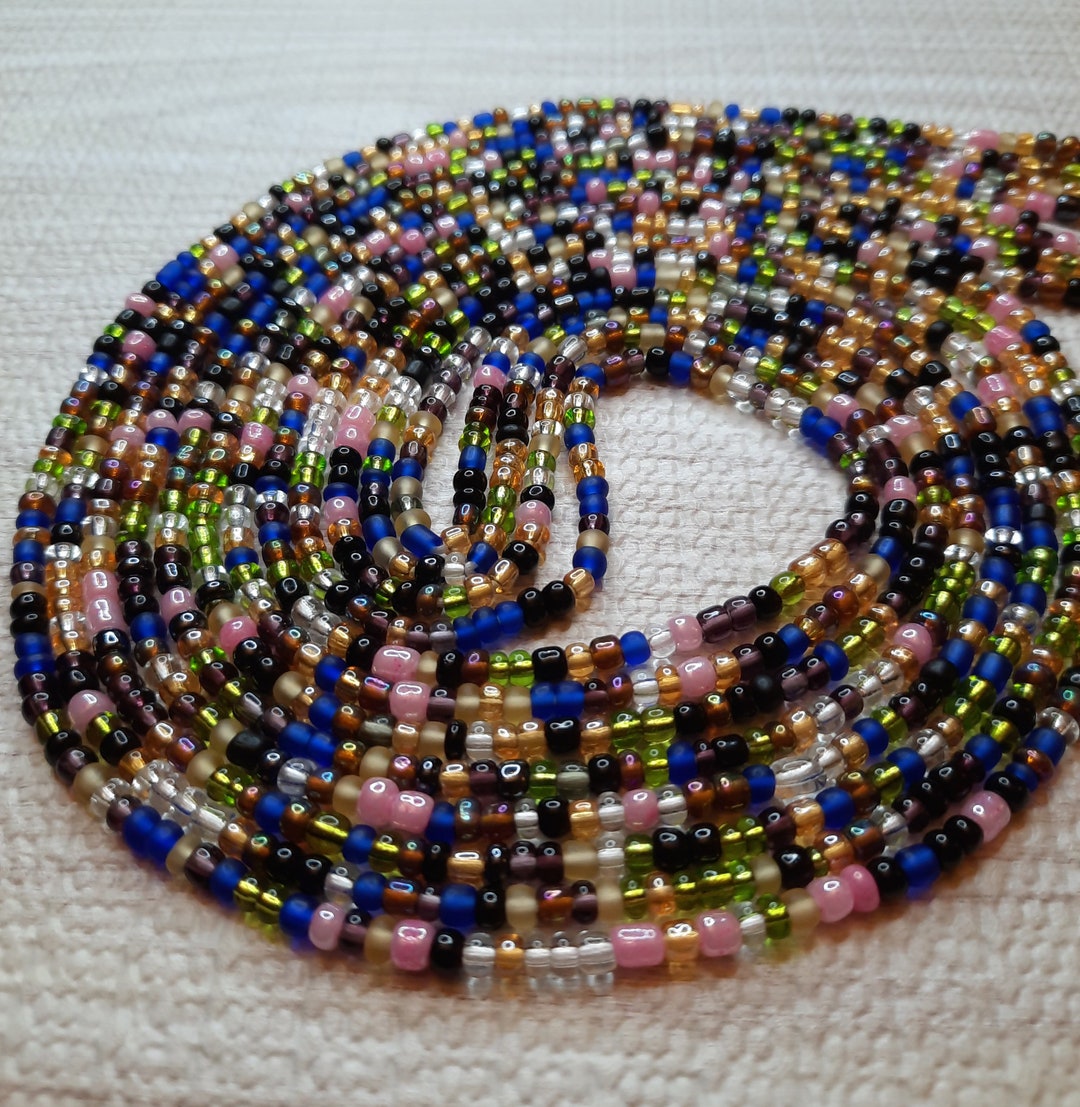 Waist Bead- Smooth Sailing Traditional Tie Bead Size- 6/0 Fits up to 52 ...