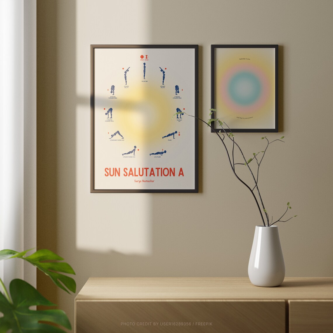 Yoga Printable Poster, Sun Salutation A, Aura Poster, Self Care Art - Etsy