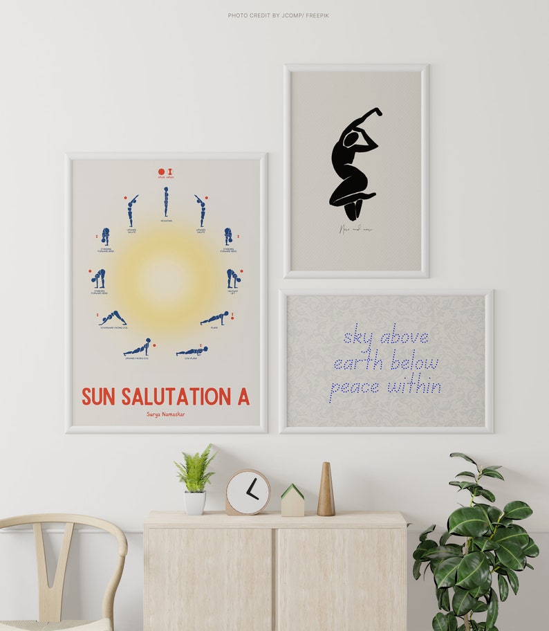 Yoga Printable Poster, Sun Salutation A, Aura Poster, Self Care Art - Etsy