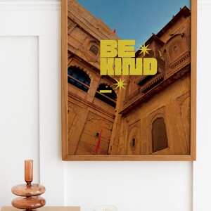 Be Kind Printable Poster, Positive Self Talk Poster, Retro Cityscape ...