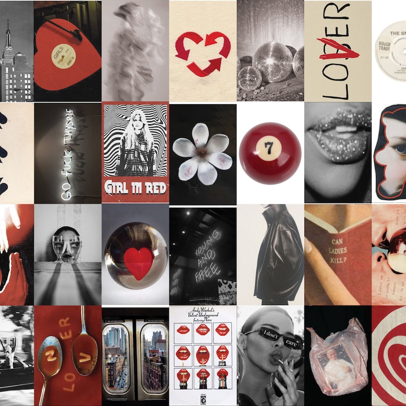 Red Wall Collage Kit - Etsy