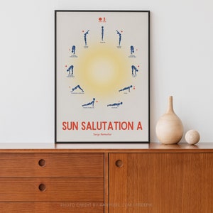 Yoga Printable Poster, Sun Salutation A, Aura Poster, Self Care Art - Etsy