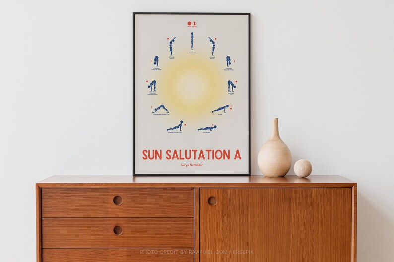 Yoga Printable Poster, Sun Salutation A, Aura Poster, Self Care Art - Etsy