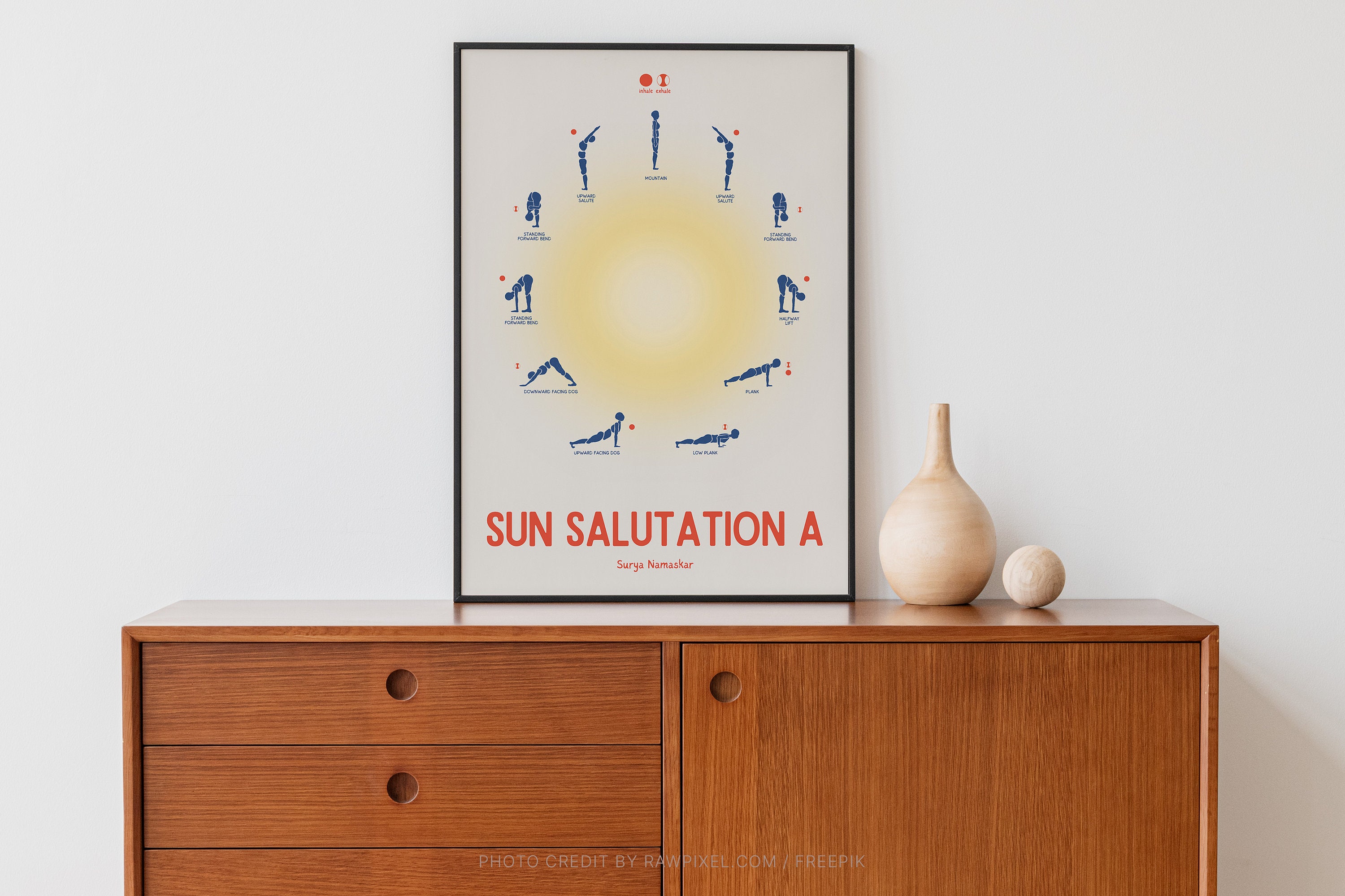 Yoga Printable Poster, Sun Salutation A, Aura Poster, Self Care Art - Etsy
