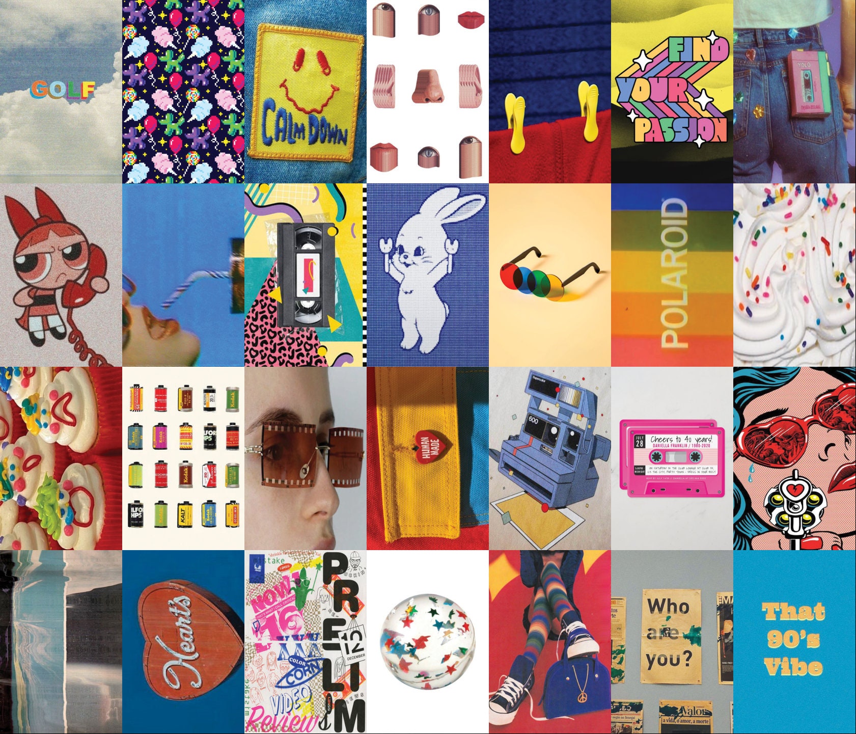 112PCS, Retro Preppy Kidcore Aesthetic Wall Collage Kit, Indie ...