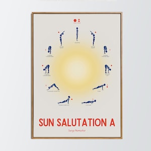 Yoga Printable Poster, Sun Salutation A, Aura Poster, Self Care Art - Etsy