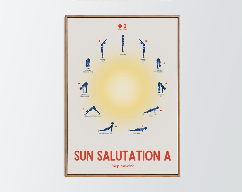 Yoga Printable Poster, Sun Salutation A, Aura Poster, Self Care Art - Etsy