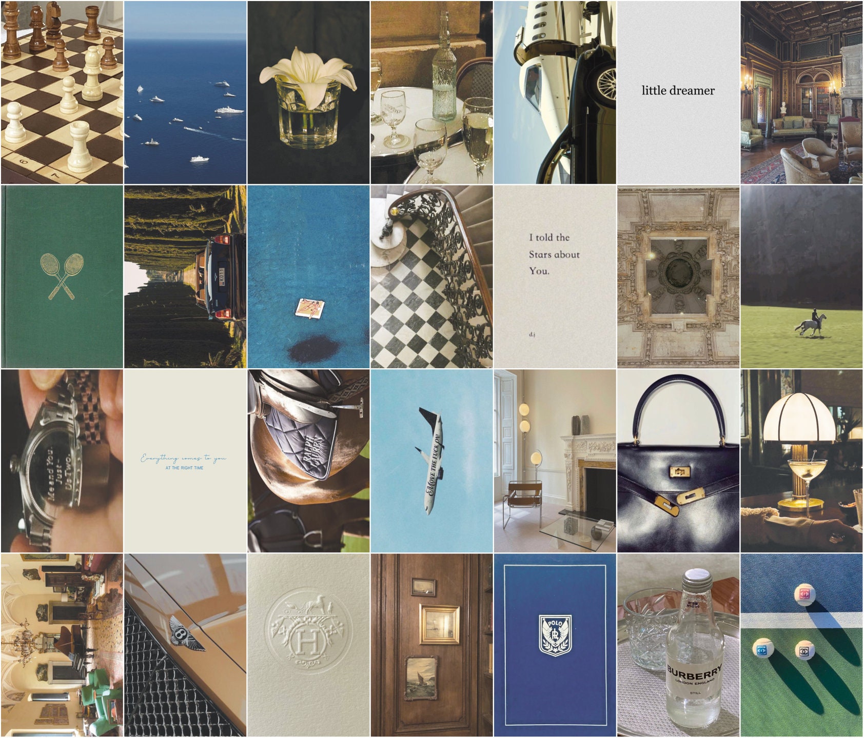 112PCS, Old Money Aesthetic Collage Kit, Preppy Vintage Luxury, Retro ...
