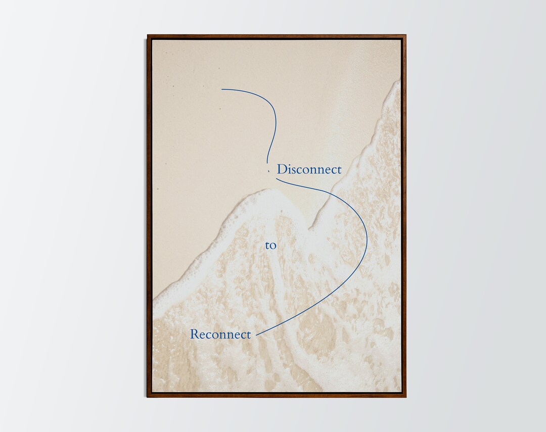 Disconnect to Reconnect, Mental Health Printable Poster, Beach-scape ...
