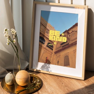 Be Kind Printable Poster, Positive Self Talk Poster, Retro Cityscape ...