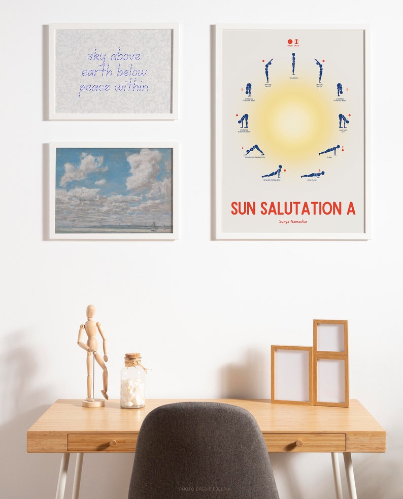 Yoga Printable Poster, Sun Salutation A, Aura Poster, Self Care Art - Etsy