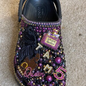 Women's Blinged Crocs- "blk Queen Purple Royalty" - Etsy