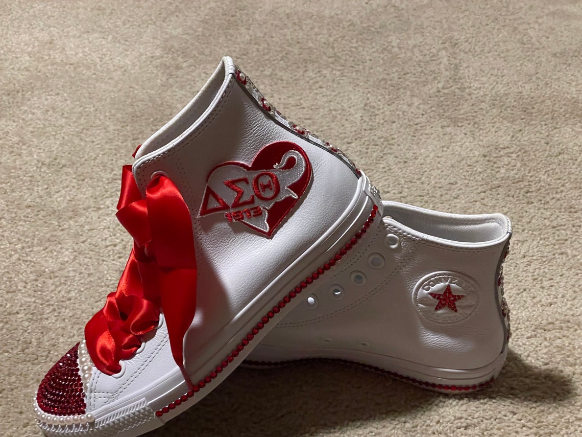 Women's Blinged Out Leather Converse delta - Etsy