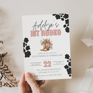 Girl 1st Rodeo Birthday Invitation Template Our Little - Etsy