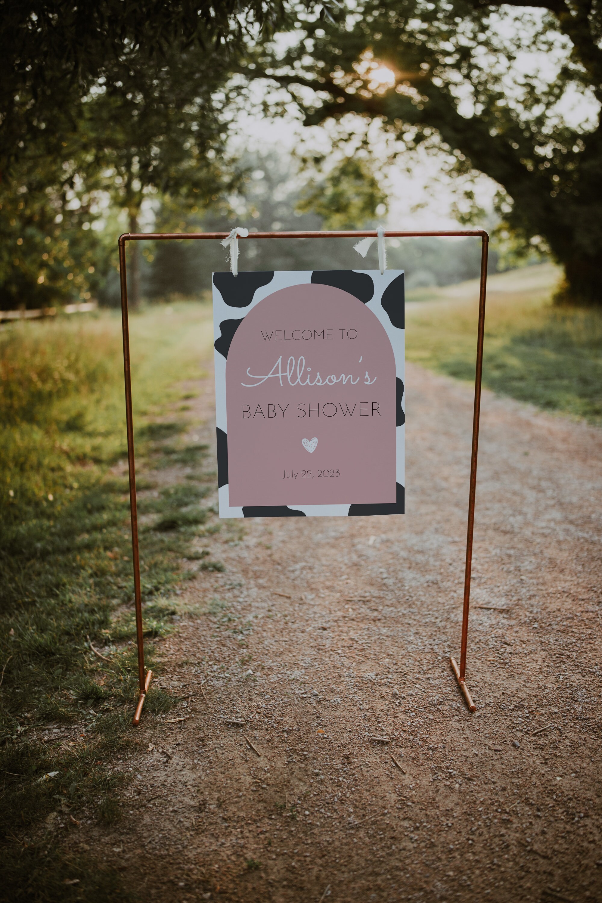 Editable Cow Print Welcome Sign Cow Print Baby Shower Poster - Etsy