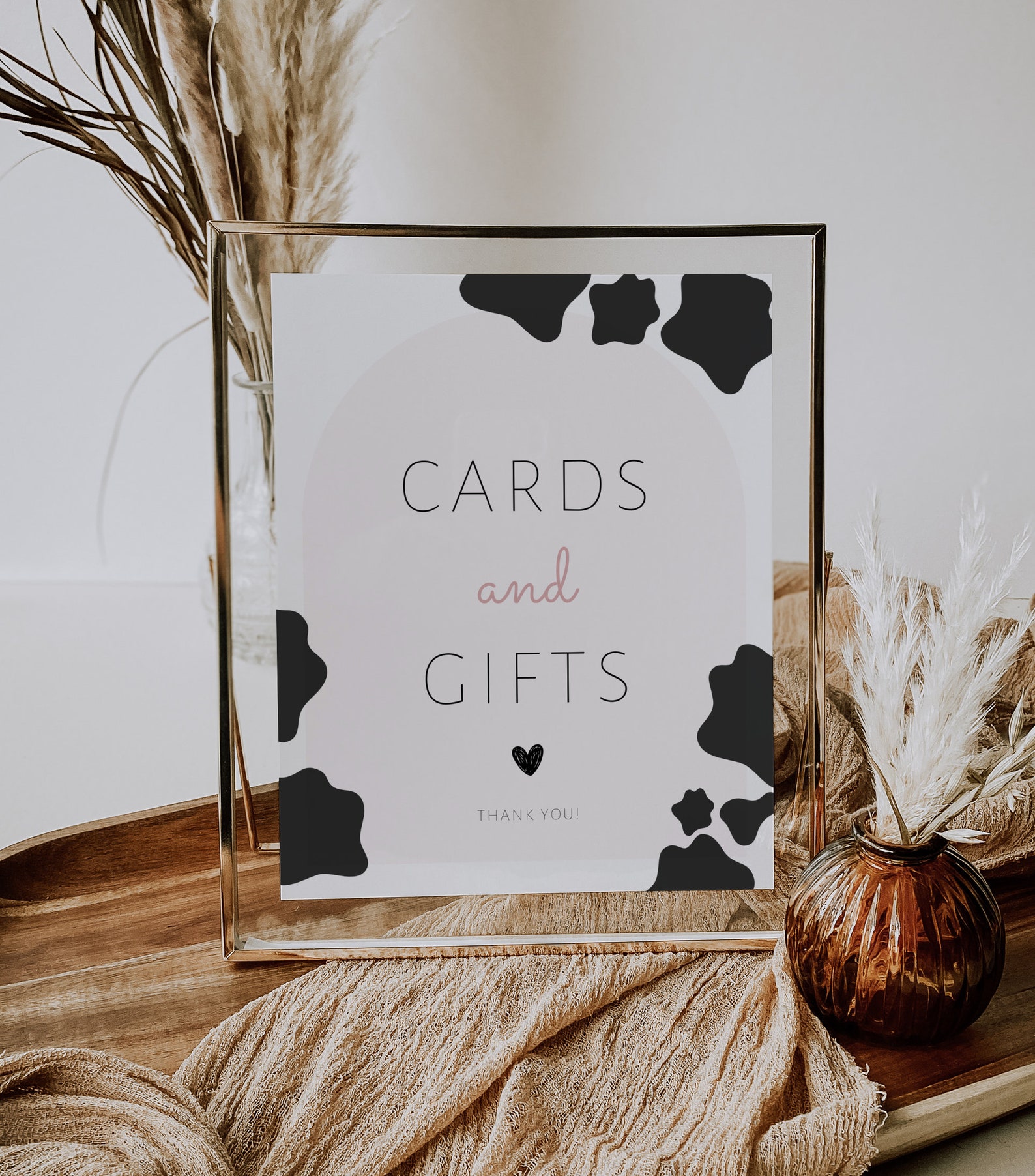 Cow Print Baby Shower Sign Bundle, Cow Baby Theme, Baby Shower Signs ...