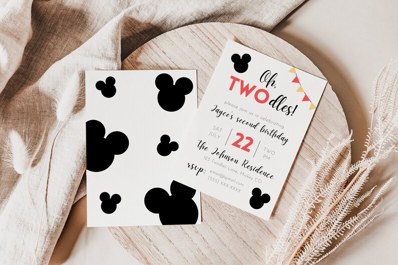 Mickey Mouse Invitation Mickey Mouse 2nd Birthday Invitation - Etsy