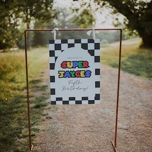Super Mario Welcome Sign, Mario Bros Modern Sign, Mario Welcome Poster ...