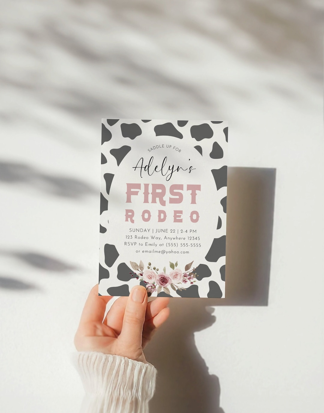 Girl 1st Rodeo Birthday Invitation Template, Our Little Cowgirl is One ...