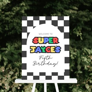 Super Mario Welcome Sign, Mario Bros Modern Sign, Mario Welcome Poster ...