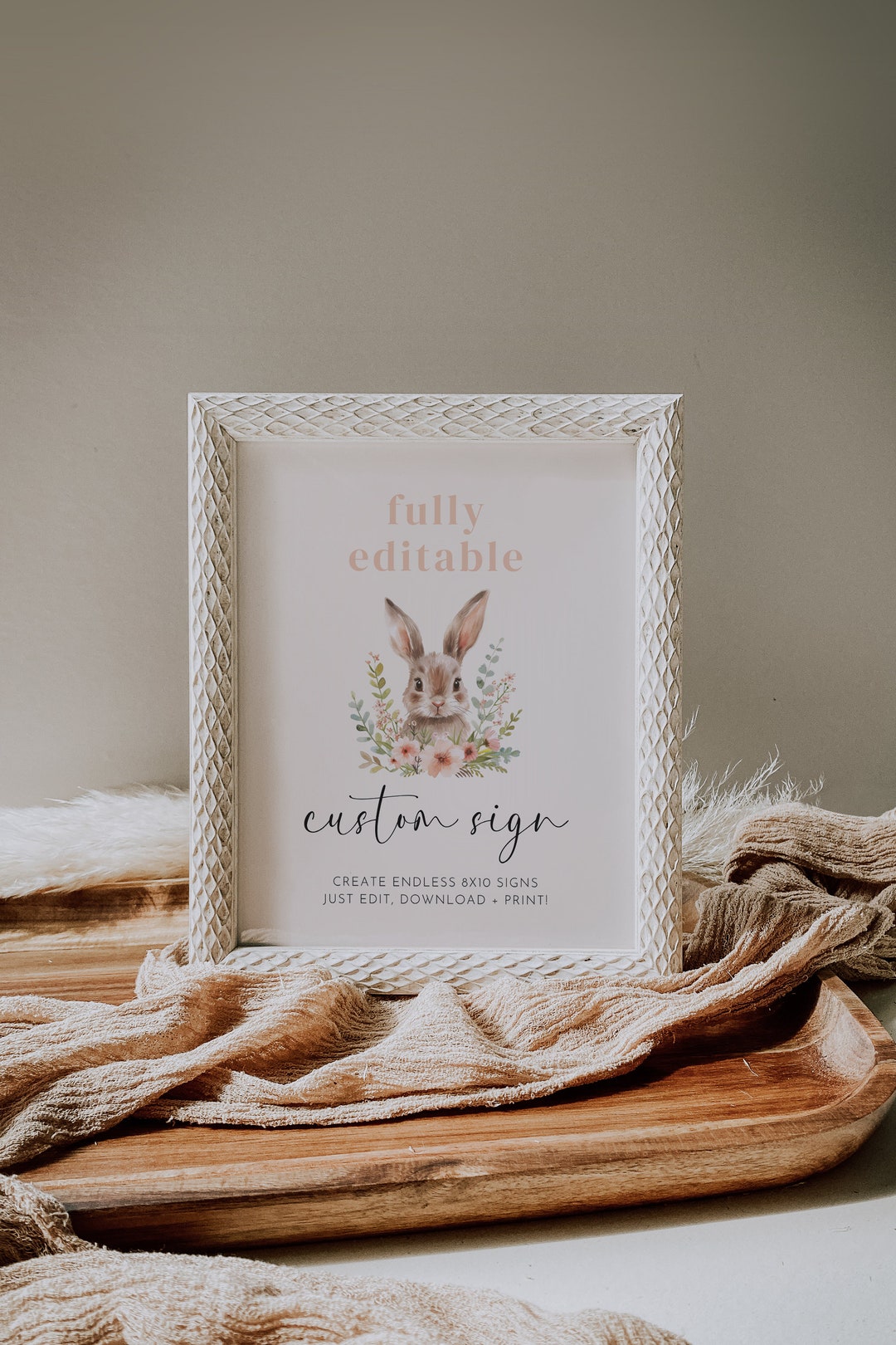 Some Bunny is One Editable Sign, Some Bunny is Turning One Sign, Bunny ...