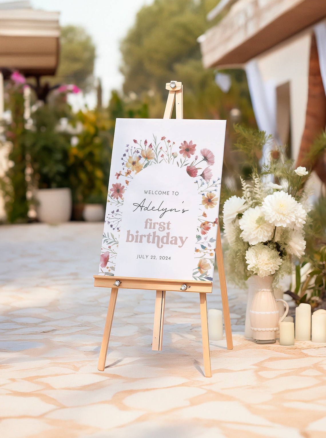 Editable Wildflower Welcome Sign, Little Wildflower Birthday Sign, Boho ...